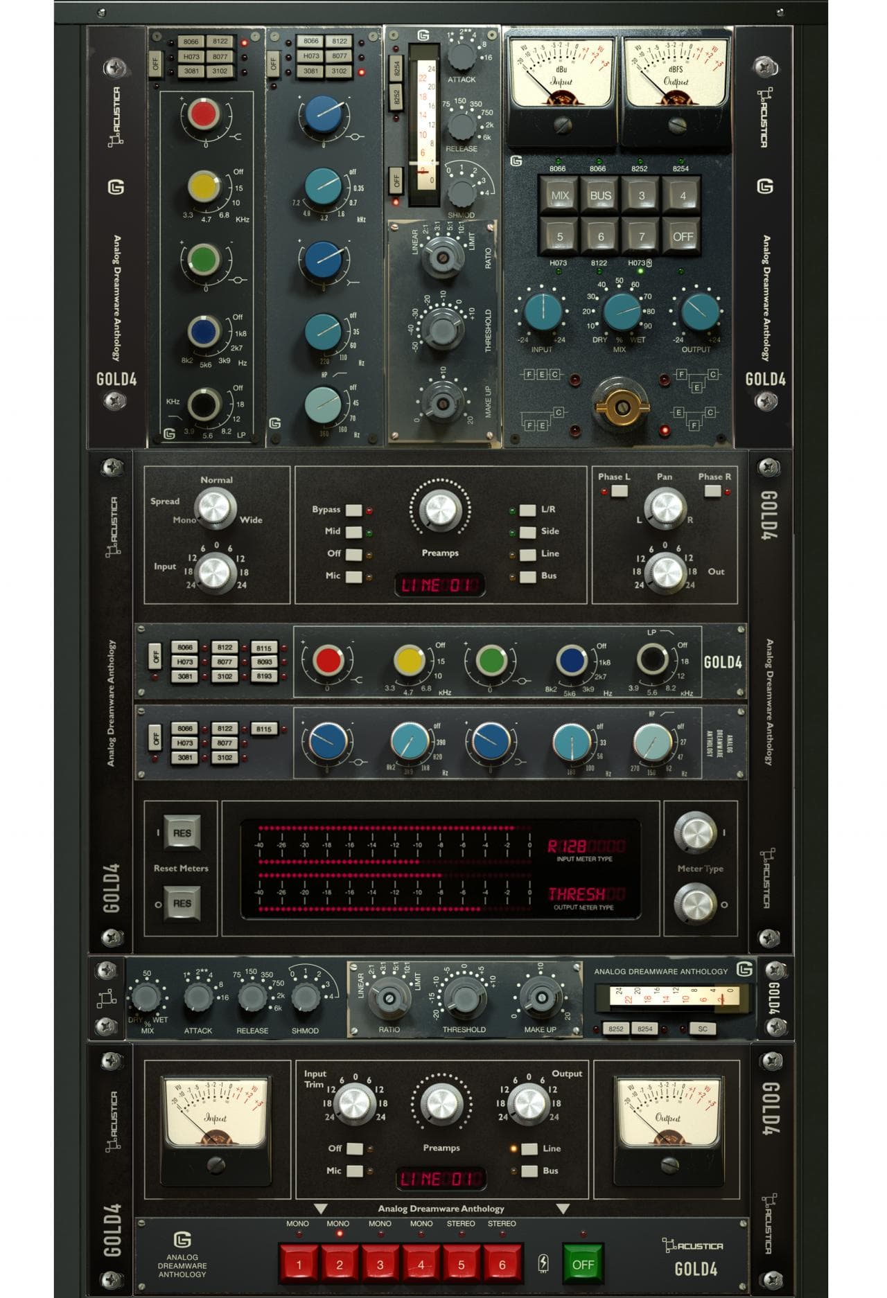 Acustica Audio - Gold 4 - British Console 플러그인 - 미디톡