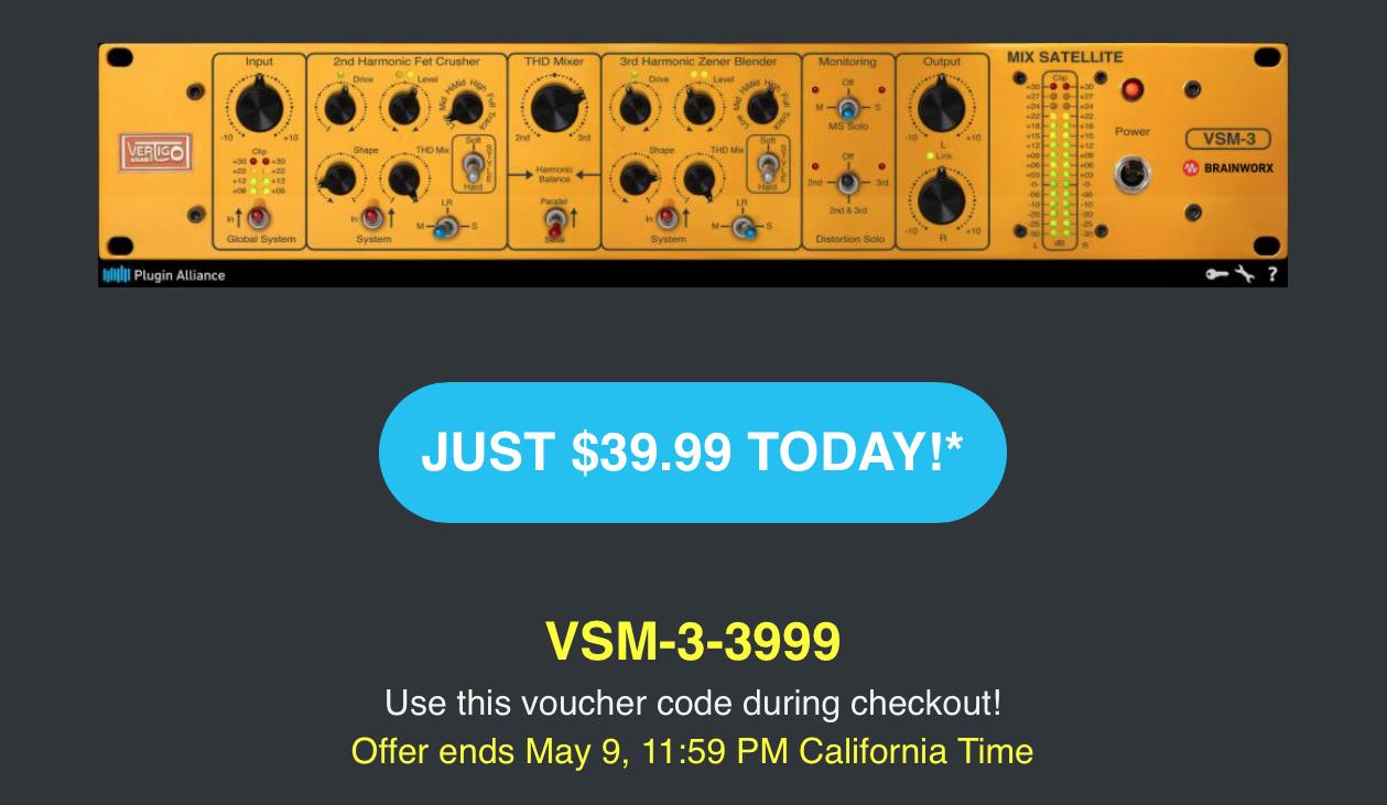 Plugin Alliance - Vertigo VSM-3 73% 할인코드 VSM-3-3999 - 미디톡